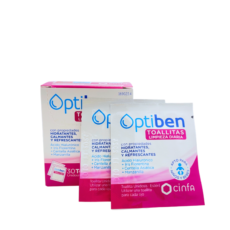 Optiben Toallitas Limpieza Ocular 30 unidades | Mi Farmacia Favorita